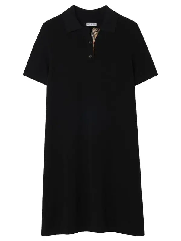 Burberry Wool Polo Shirt Dress - Black