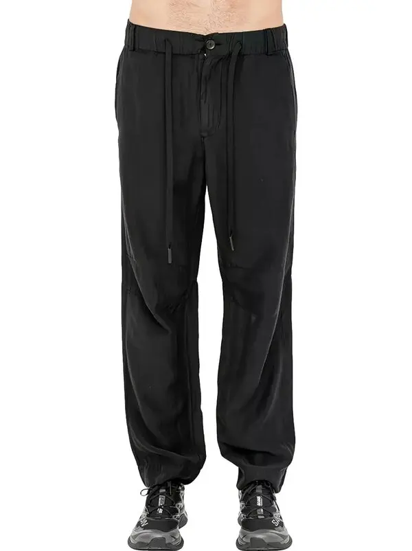 Andrea Ya'aqov Cropped Trousers With Drawstring Waist - Black