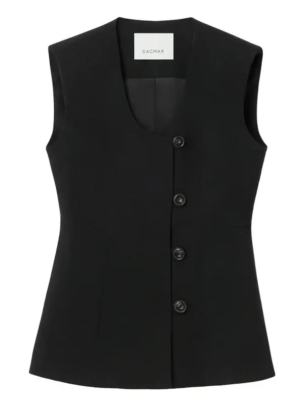 HOUSE OF DAGMAR Sleeveless Wool Blazer - Black