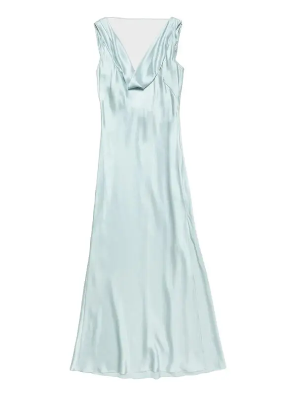 Acne Studios Silk Draped Tunic Dress - Light Blue