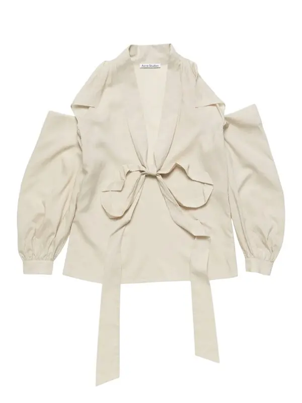 Acne Studios Cut-out Bow Blouse - Light Beige