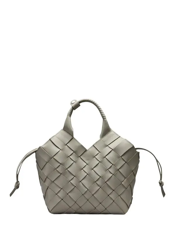 CALA & JADE Misu Handwoven Leather Bag - Dove