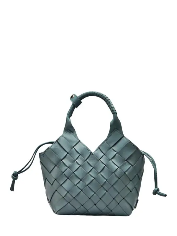 CALA & JADE Misu Mini Braided Leather Bag - Blue