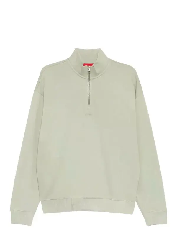 Hugo Quarter-zip Logo-embroidered Sweater - Green