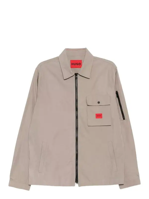 Hugo Zip-up Utility Shirt - Brown