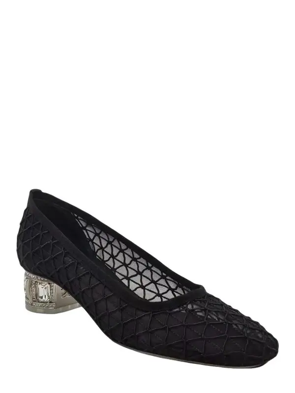 Casadei Embellished Mesh Pumps - Black