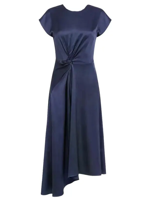 Victoria Beckham Asymmetric Dress With Twist Detail - Blue