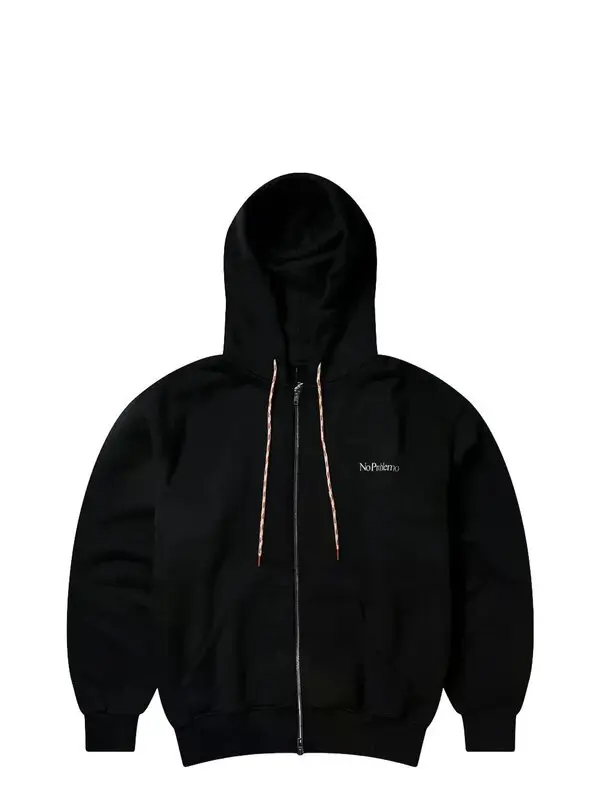 NO PROBLEMO Mini Logo-print Zip-up Hoodie - Black