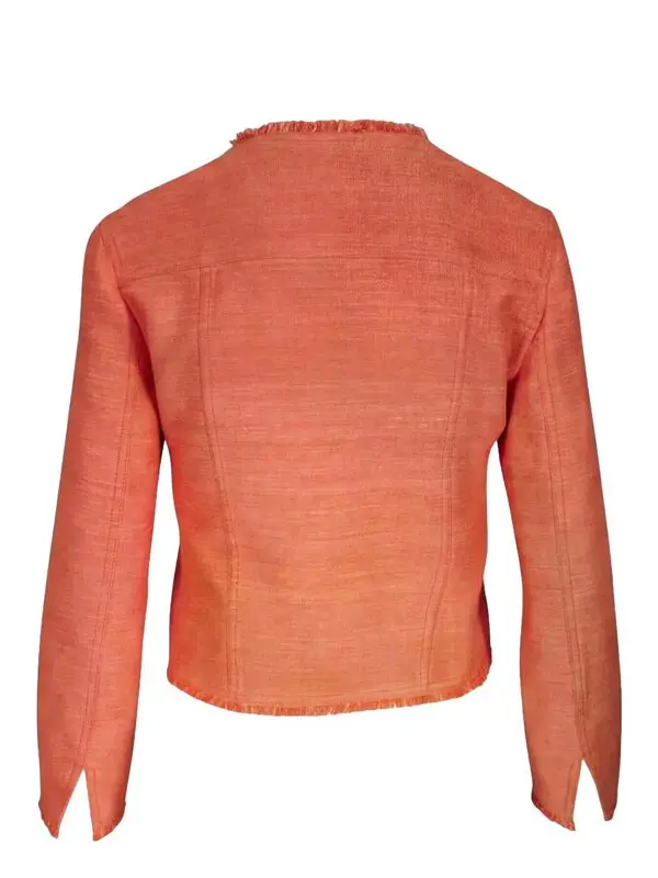 Akris Frayed-trim Round-neck Jacket - Orange