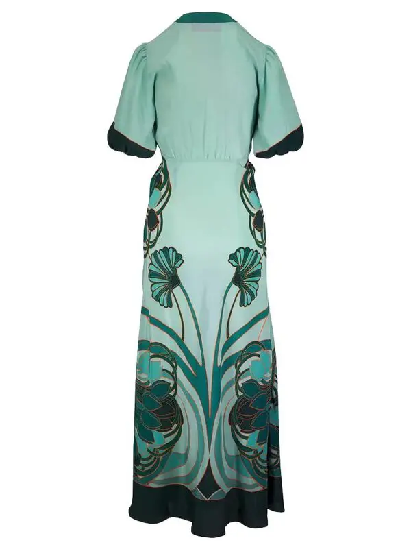 La DoubleJ Marlene Floral-print Silk Maxi Dress - Green