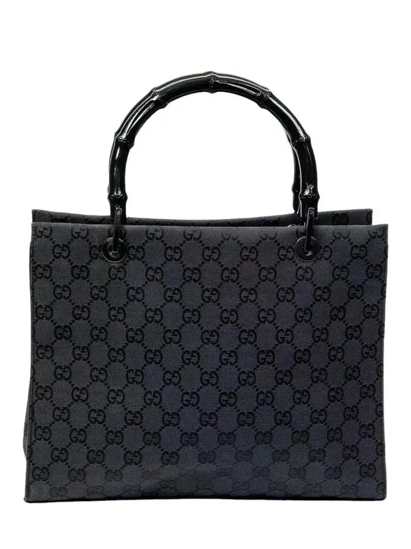 Gucci Bamboo Gg Tote Bag - Black