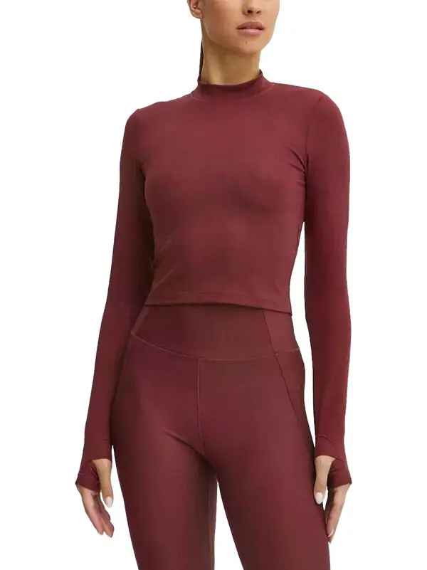 CASALL Ribbed Knit Thumb-slot Top - Red