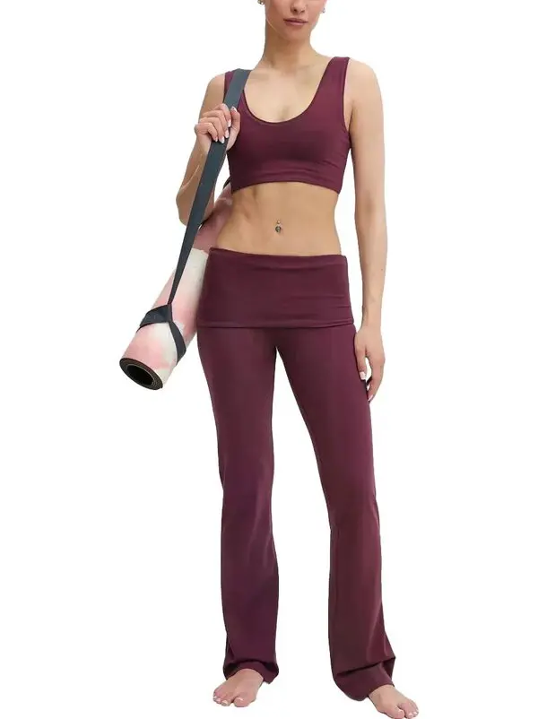 CASALL Sublime Fold-over Flared Leggings - Red