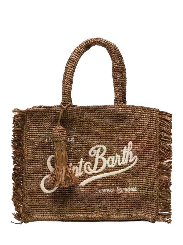 MC2 SAINT BARTH Colette Raffia Tote Bag - Brown