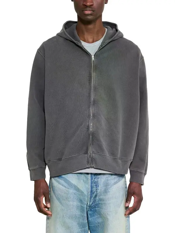 LADY WHITE CO. Cotton Zip-up Hoodie - Grey