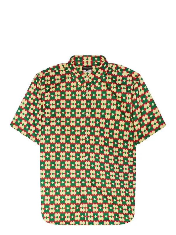 Comme Des Garçons Geometric-print Short-sleeve Shirt - Green