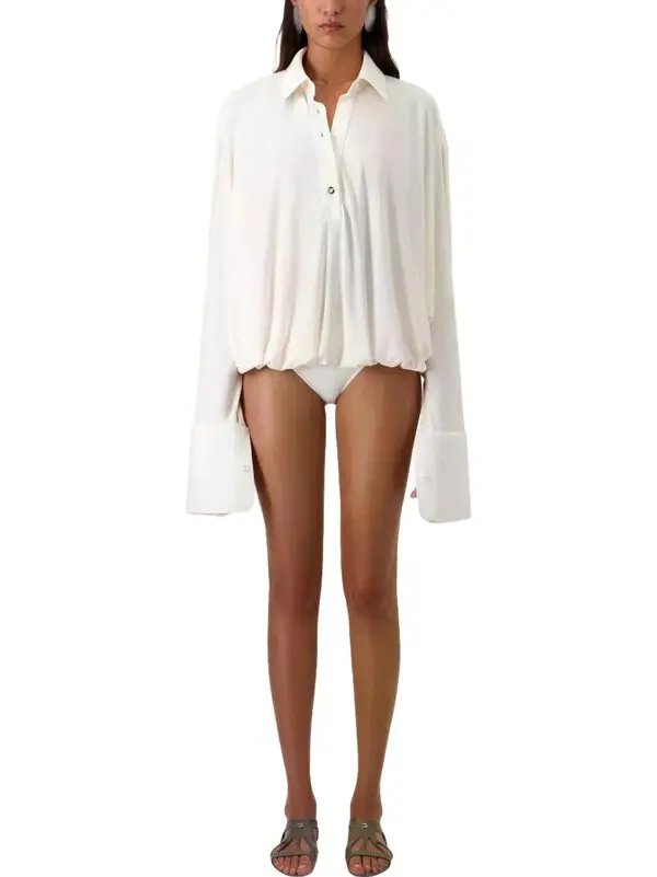 Coperni Draped Boxy Bodysuit - Neutrals