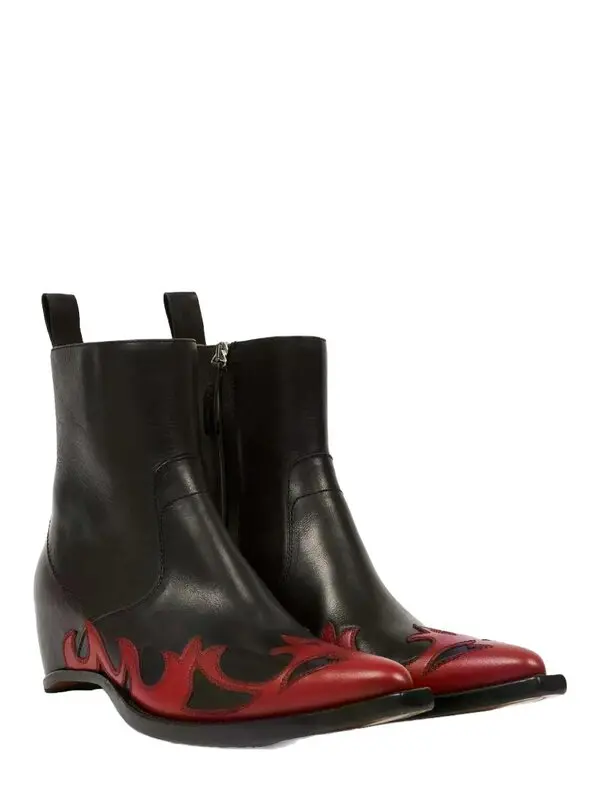 MAISON MARGIELA Heelless Western Flames Boots - Black