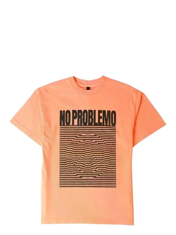NO PROBLEMO Cnd Wave Graphic Print Crewneck T-shirt - Orange