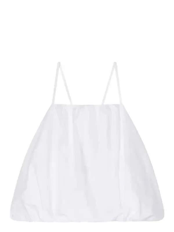 Armani Exchange Spaghetti Strap Bubble Hem Top - White