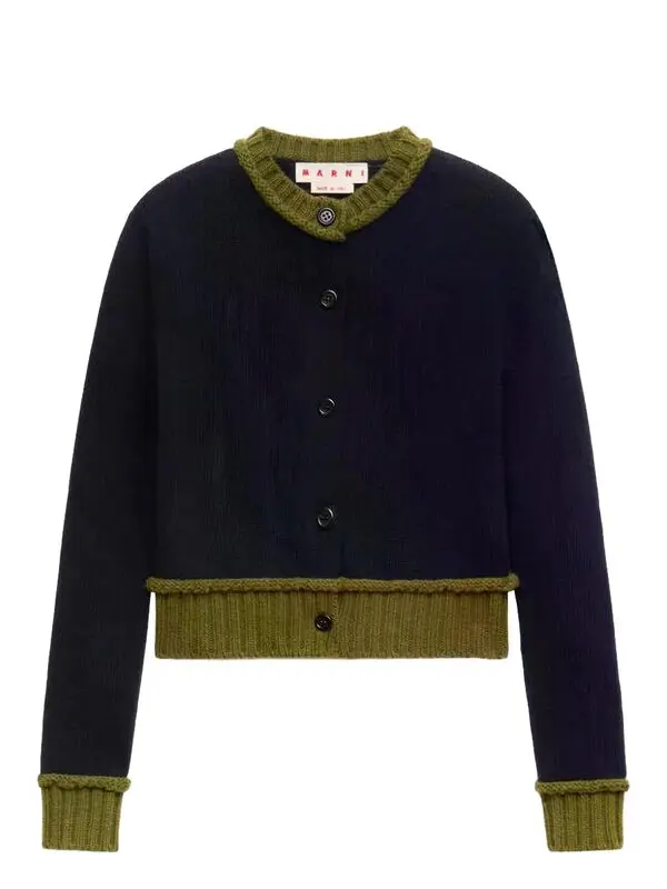 Marni Ribbed-trim Cardigan - Blue