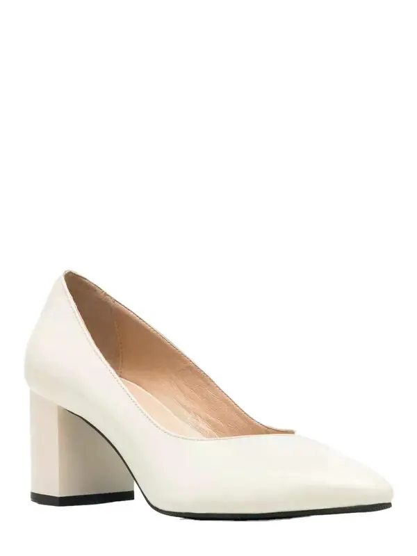 SERGIO MORETTI FIRENZE Pointed-toe Block-heel Pumps - Neutrals