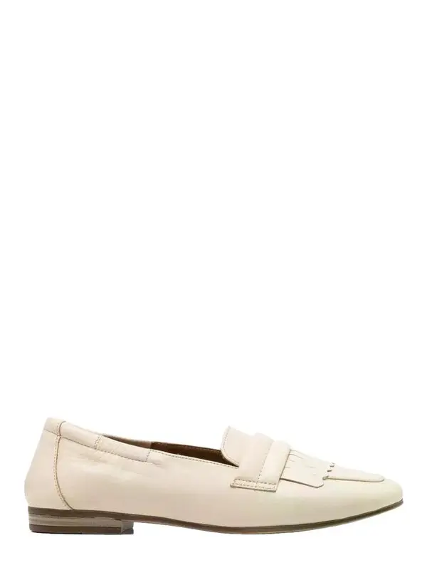 SERGIO MORETTI FIRENZE Fringed Leather Loafers - Neutrals