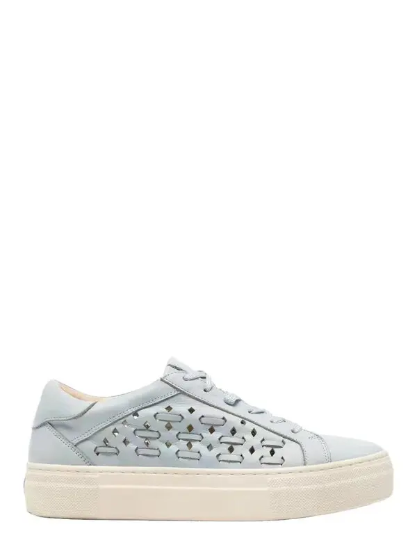 SERGIO MORETTI FIRENZE Cut-out Leather Sneakers - Blue