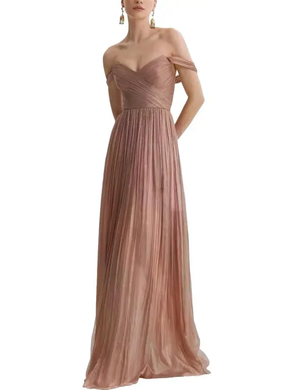FRAMBOISE Vaasa Off-shoulder Maxi Dress - Brown
