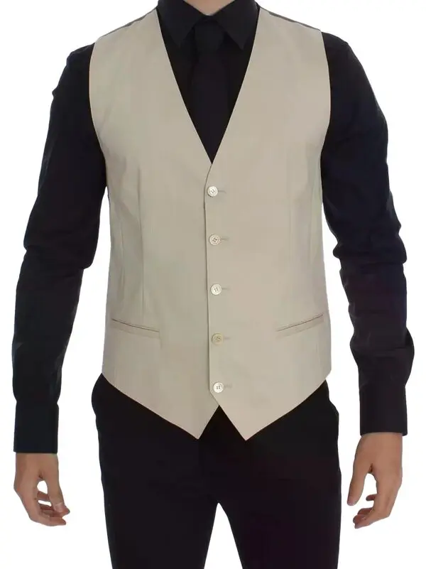 Dolce & Gabbana V-neck Button-up Vest - Neutrals