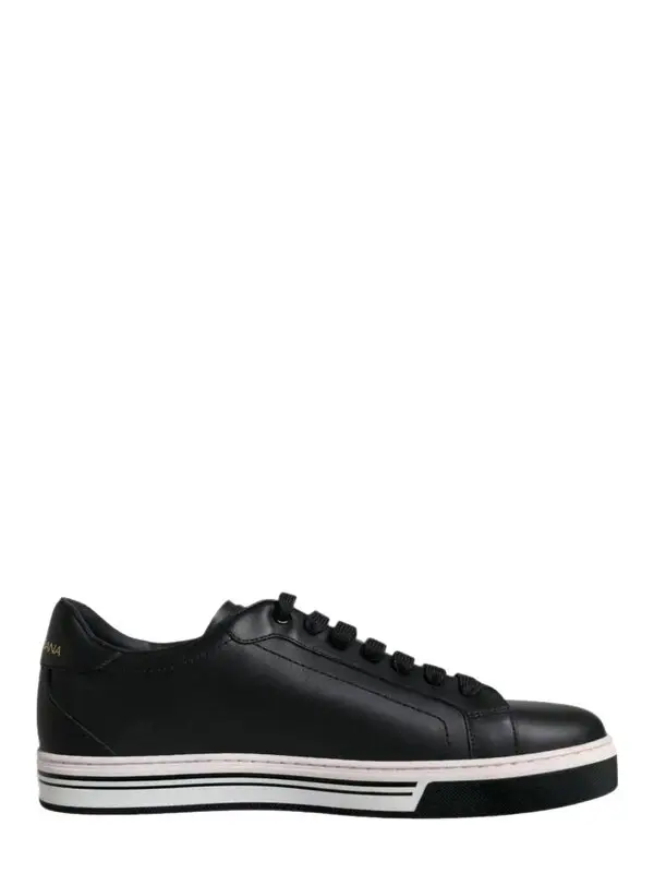 Dolce & Gabbana Logo-patch Leather Sneakers - Black