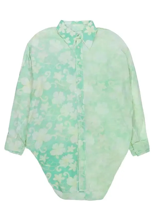 EDWARD CUMING Floral Print Buttoned Dress - Green