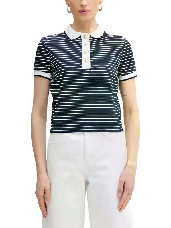 Guess Striped Short-sleeve Polo Shirt - Black