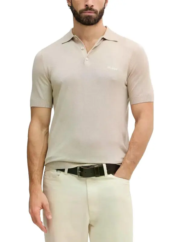 Guess Logo-embroidered Polo Shirt - Neutrals