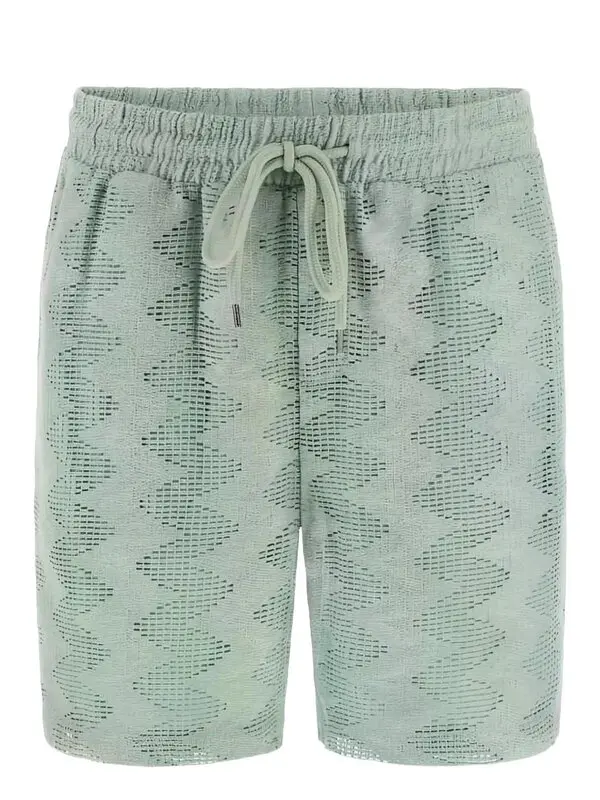 Guess Knitted Zigzag Shorts - Green