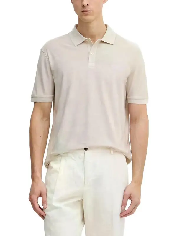 Guess Floral-jacquard Polo Shirt - Neutrals