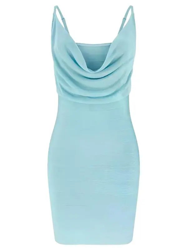 Guess Cowl Neck Mini Dress - Blue