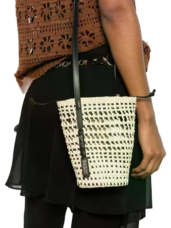 Loewe Braided Woven Shoulder Bag - Neutrals