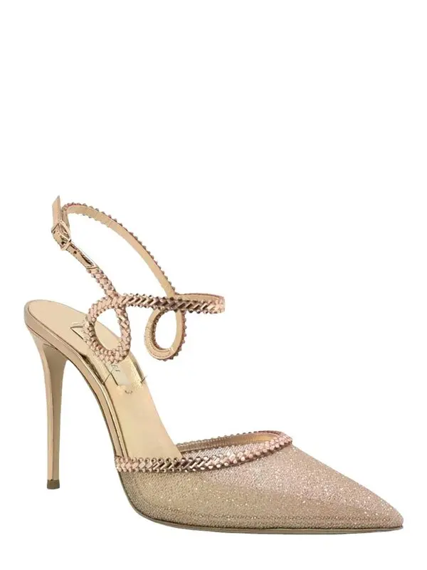 Casadei Glitter-effect Crystal-embellished Pumps - Neutrals