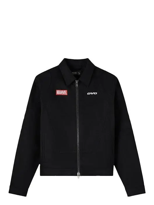 OVO X Marvel Ghost Rider Denim Moto Jacket - Black Rigid