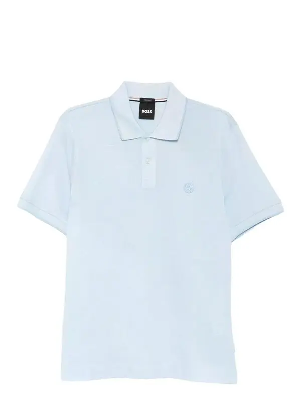 BOSS Logo-embroidered Polo Shirt - Blue