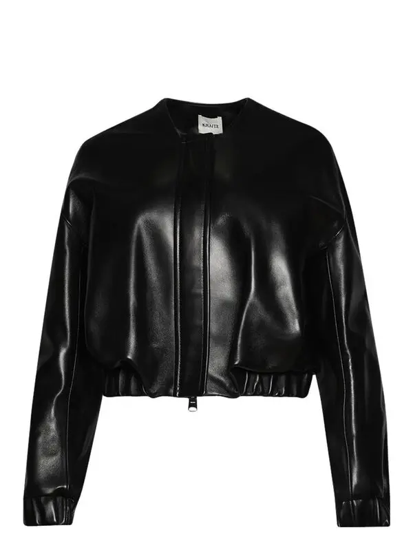 Khaite Leather Zip-up Jacket - Black