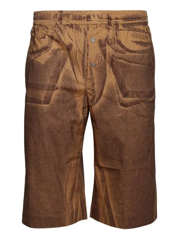 Acne Studios Trompe-l'oeil Printed Knee Length Shorts - Brown