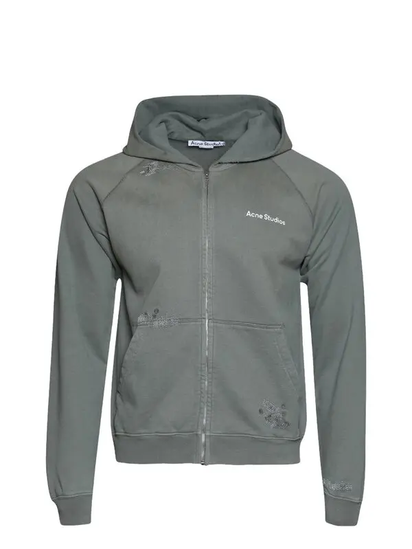 Acne Studios Mended Fleece Hoodie - Gray