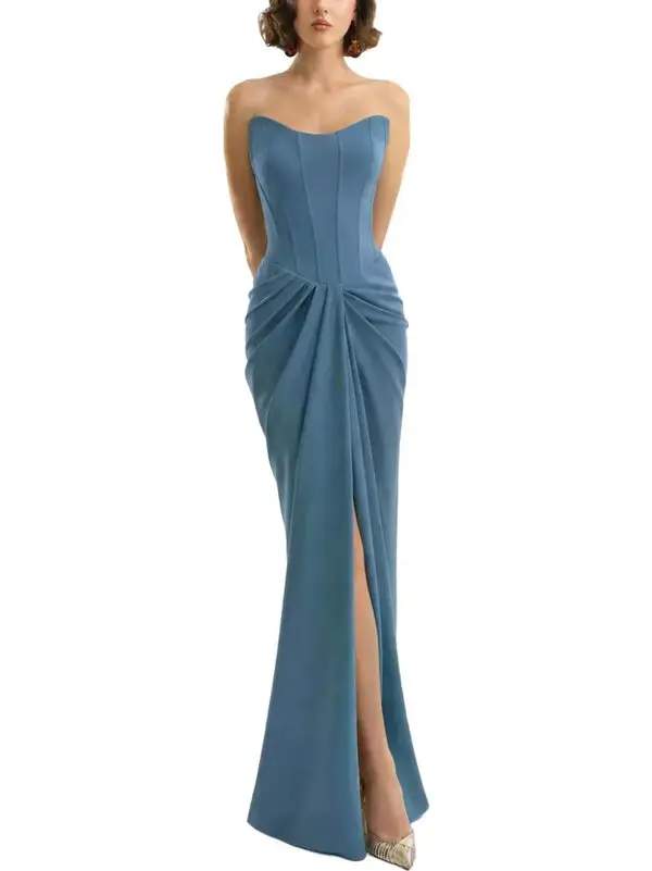 GEMY MAALOUF Strapless Corset Dress - Blue