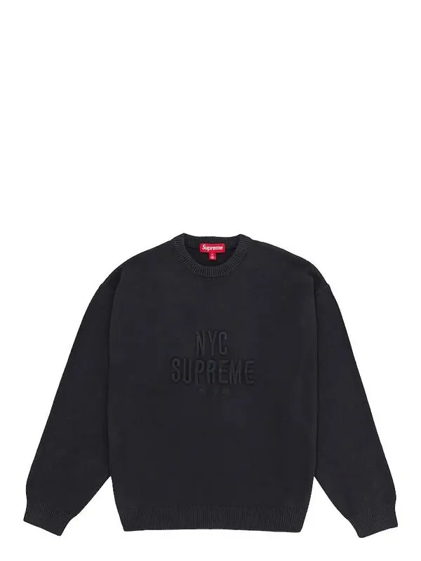 Supreme Overdyed Raised Sweater - Black