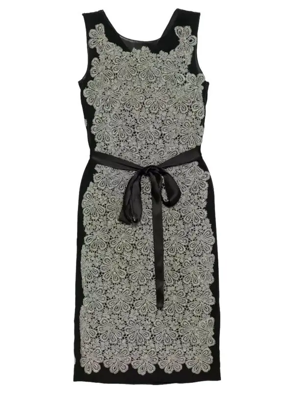 Dolce & Gabbana Floral Lace Midi Dress - Grey
