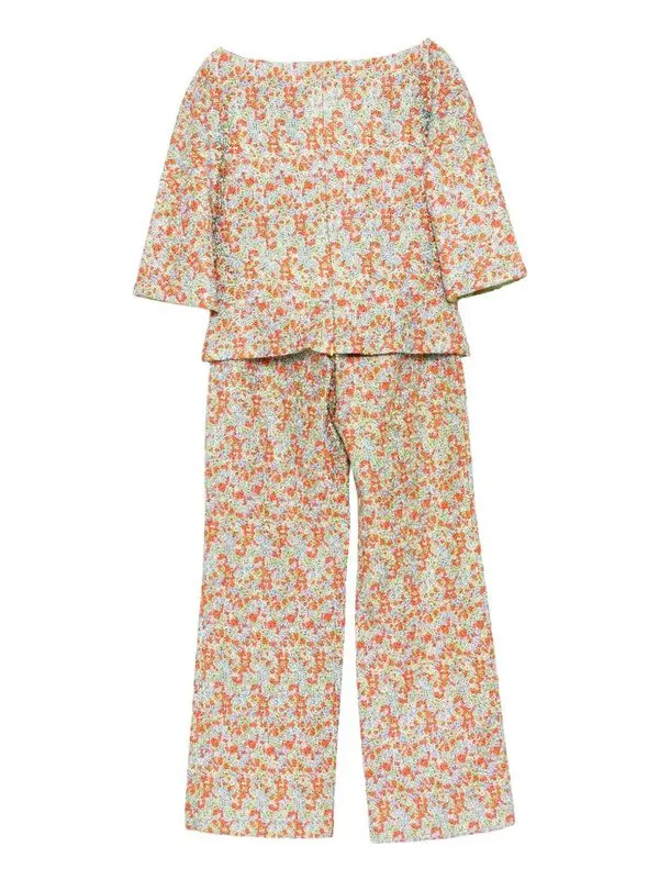 Versace Embroidered Trousers Set - Orange