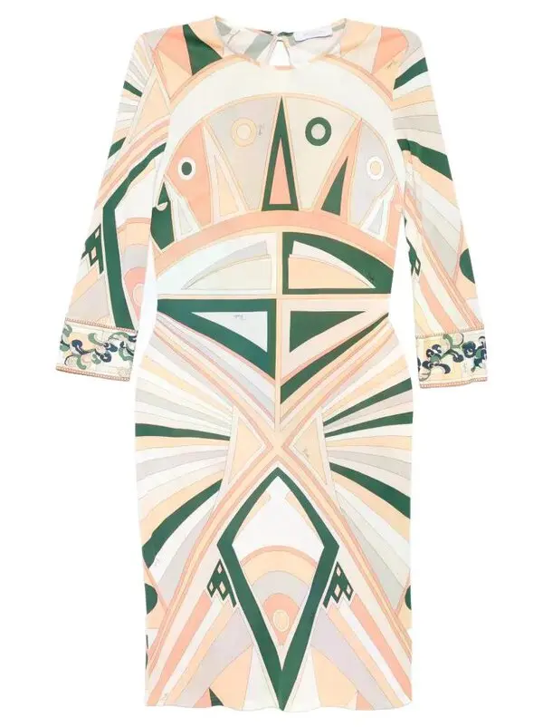 Emilio Pucci Geometric Print Midi Dress - Neutrals