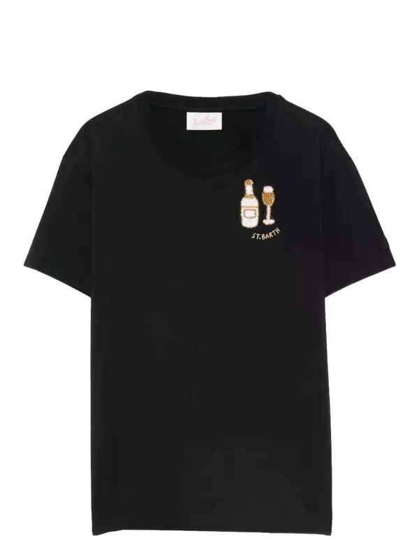 MC2 SAINT BARTH Emilie Bead-embellished T-shirt - Black